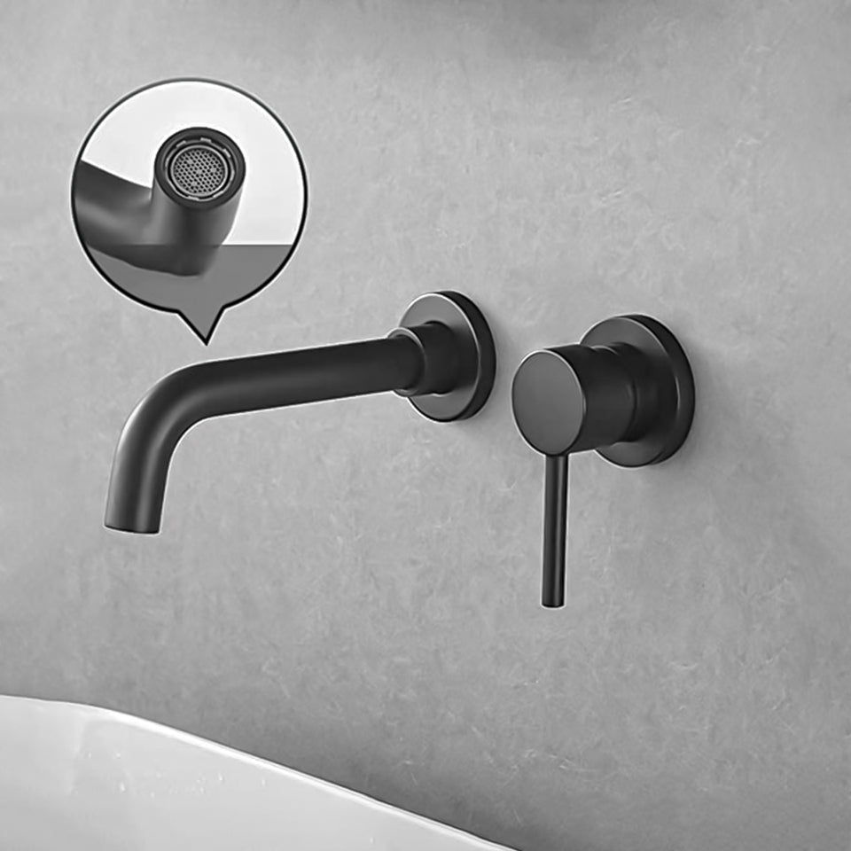 Monomando Empotrable para Lavabo Radium Chrome en Acabado Negro Mate – Grifería Mexicana